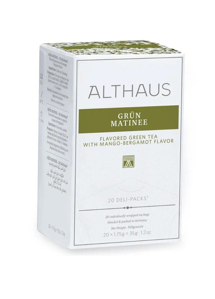 12шт, Чай Althaus Grun Matinee/Альтхаус Грюн Матинэ в пакетиках 20х1. 75гр