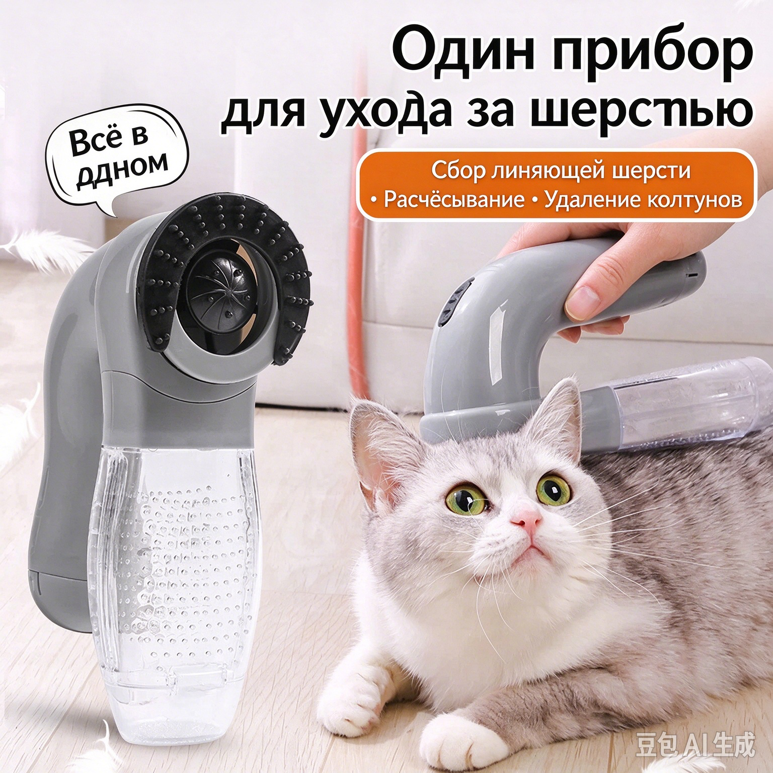 Электрический пылесос для удаления шерсти домашних животных, Портативный массажер для кошек и собак