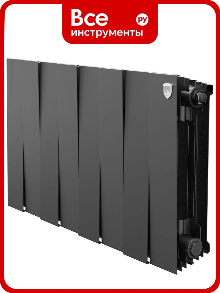 Радиатор биметаллический ROYAL THERMO PianoForte 300 Чёрный - 8 секц. НС-1682355