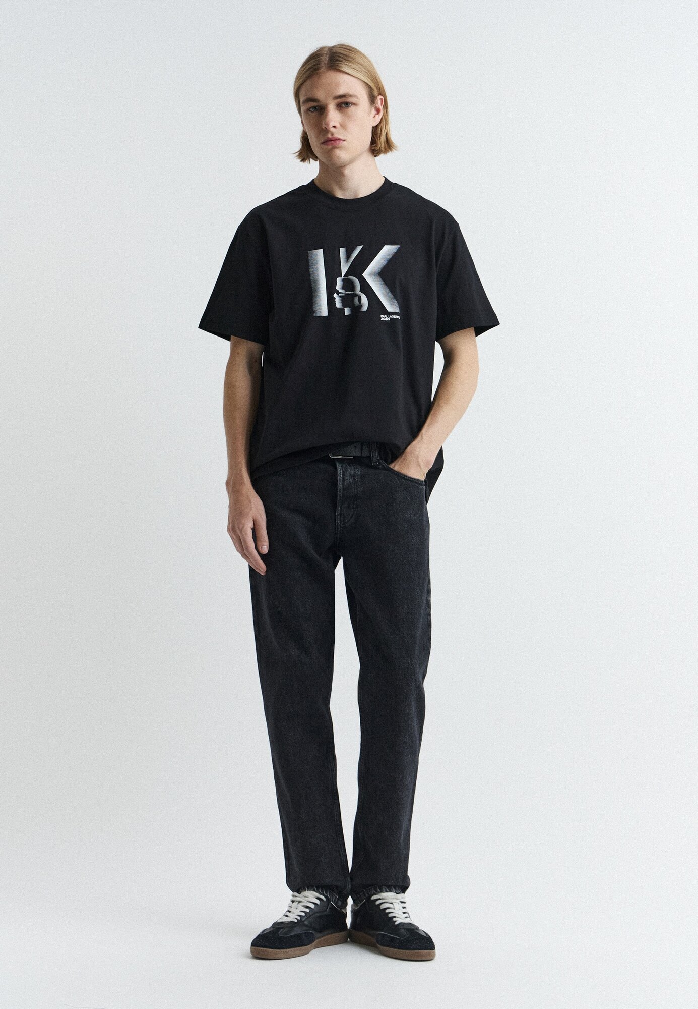 Джинсы зауженные KARL LAGERFELD JEANS, размер 33/32, черный — фото 1