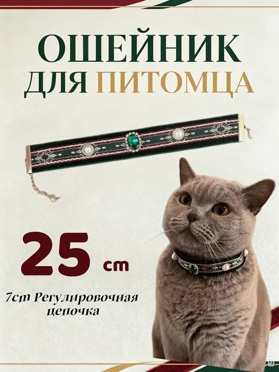 Ошейник для домашних животных с драгоценными камнями
