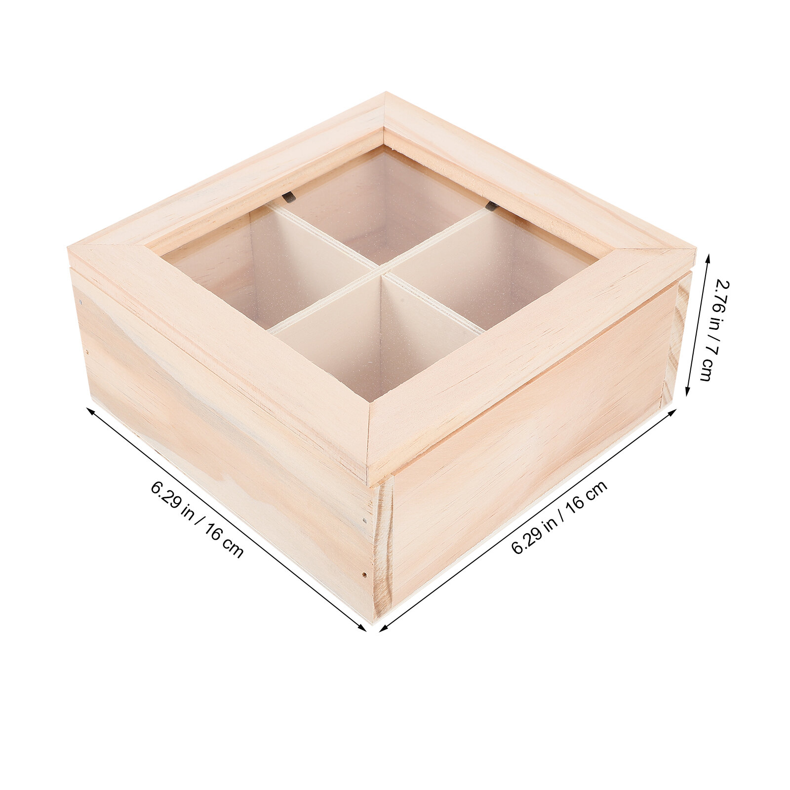 Деревянная Коробка Для Чайных Пакетиков С Отсеками 16X16X7 См