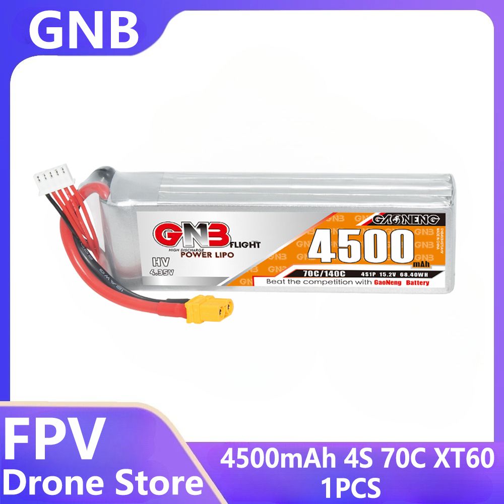 Аккумулятор GNB 4S HV Lipo Battery 4500mAh 15.2V 70C/140C XT60U-F Plug--SD925