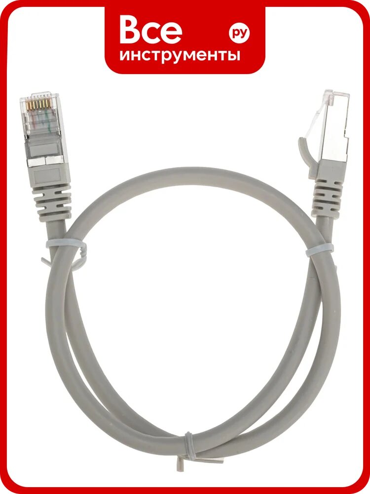 Патч-корд F/UTP REXANT CAT 6, RJ45-RJ45, 26AWG, LSZH, серый, 0,5м 02-0210-05