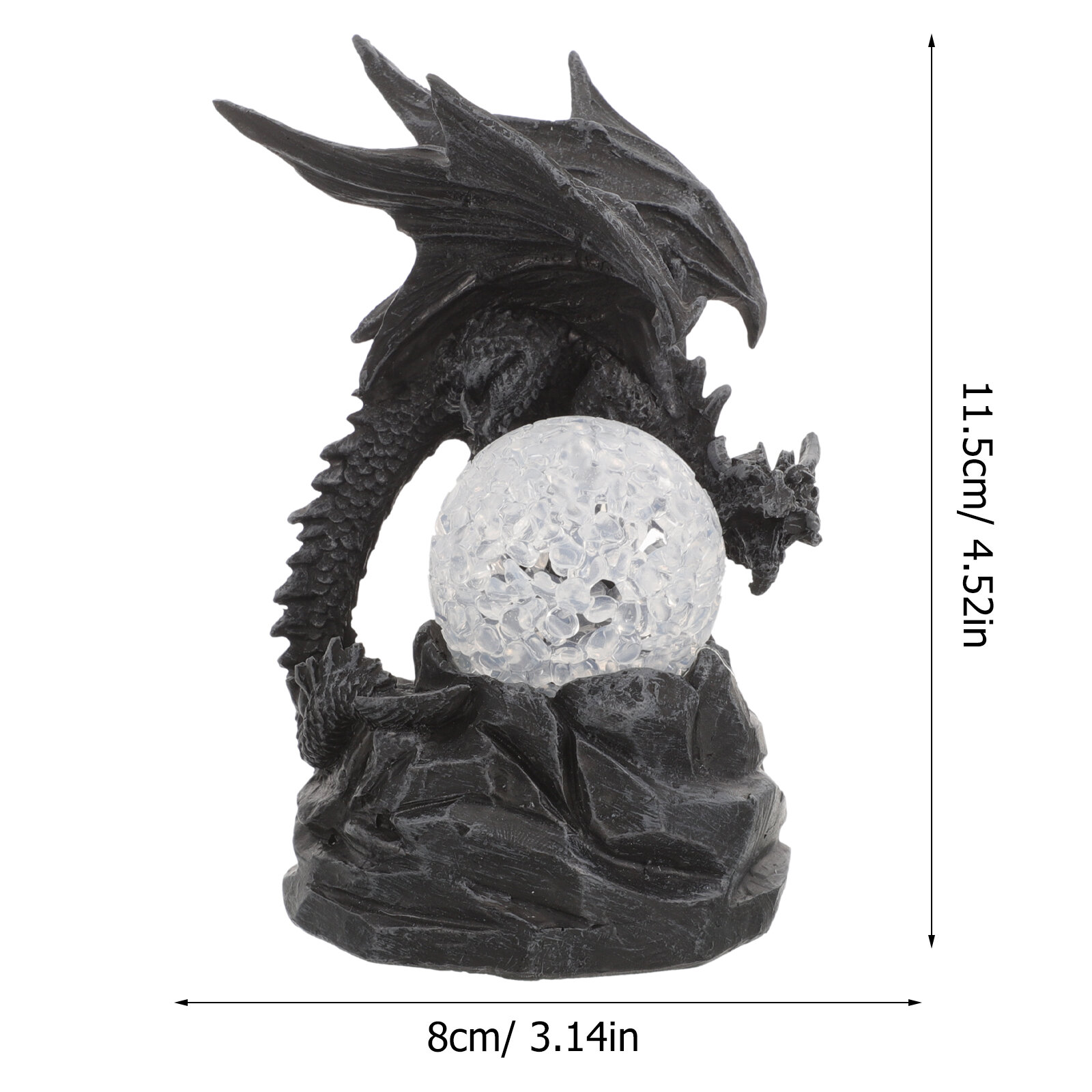Статуэтка Дракона Из Резины С Подсветкой Для Декора Стола 11 5X8Cm