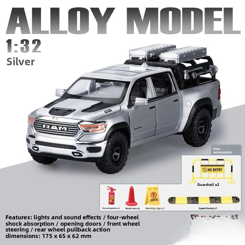 WELLY Dodge RAM 1500 1:32 Серый, SLIVER NO BOX