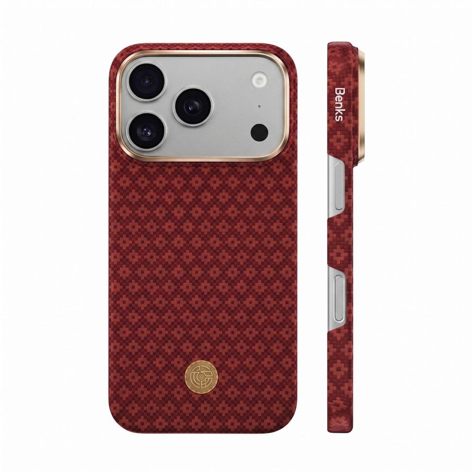 Чехол Benks ArmorGrid Air C1 Case Kevlar для iPhone 18 Pro Max /17 Pro Max 6.9", цвет Красный (Sawy Red)