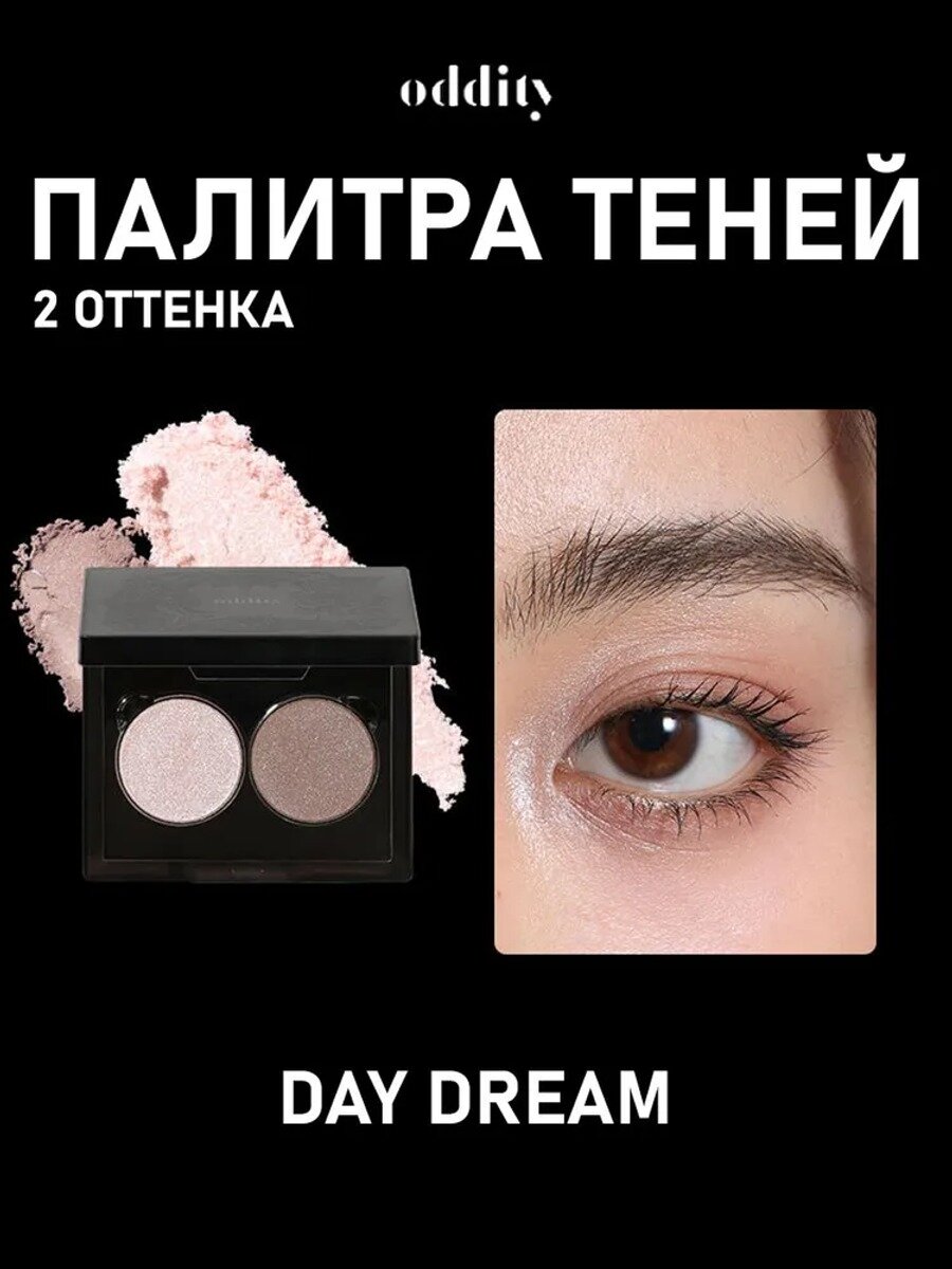 Палитра теней для век Day Dream 3.2 г, глянцевый оттенок, водостойкая