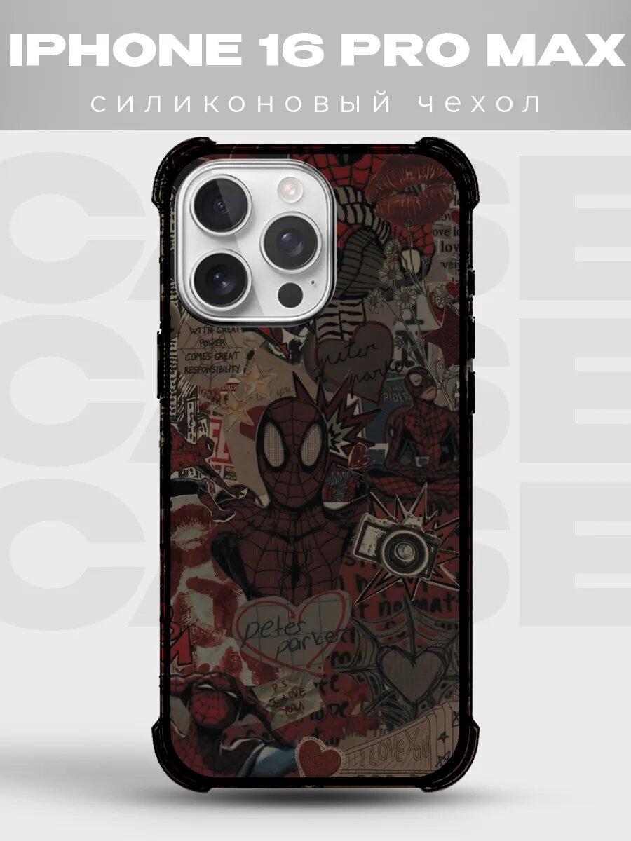 Чехол на iPhone 16 Pro Max Человек-паук марвел spiderman ком