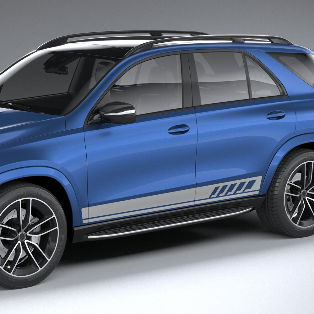 Две спортивные наклейки на боковые пороги для Mercedes-Benz GLE W166 W167 GLE350 GLE53 AMG