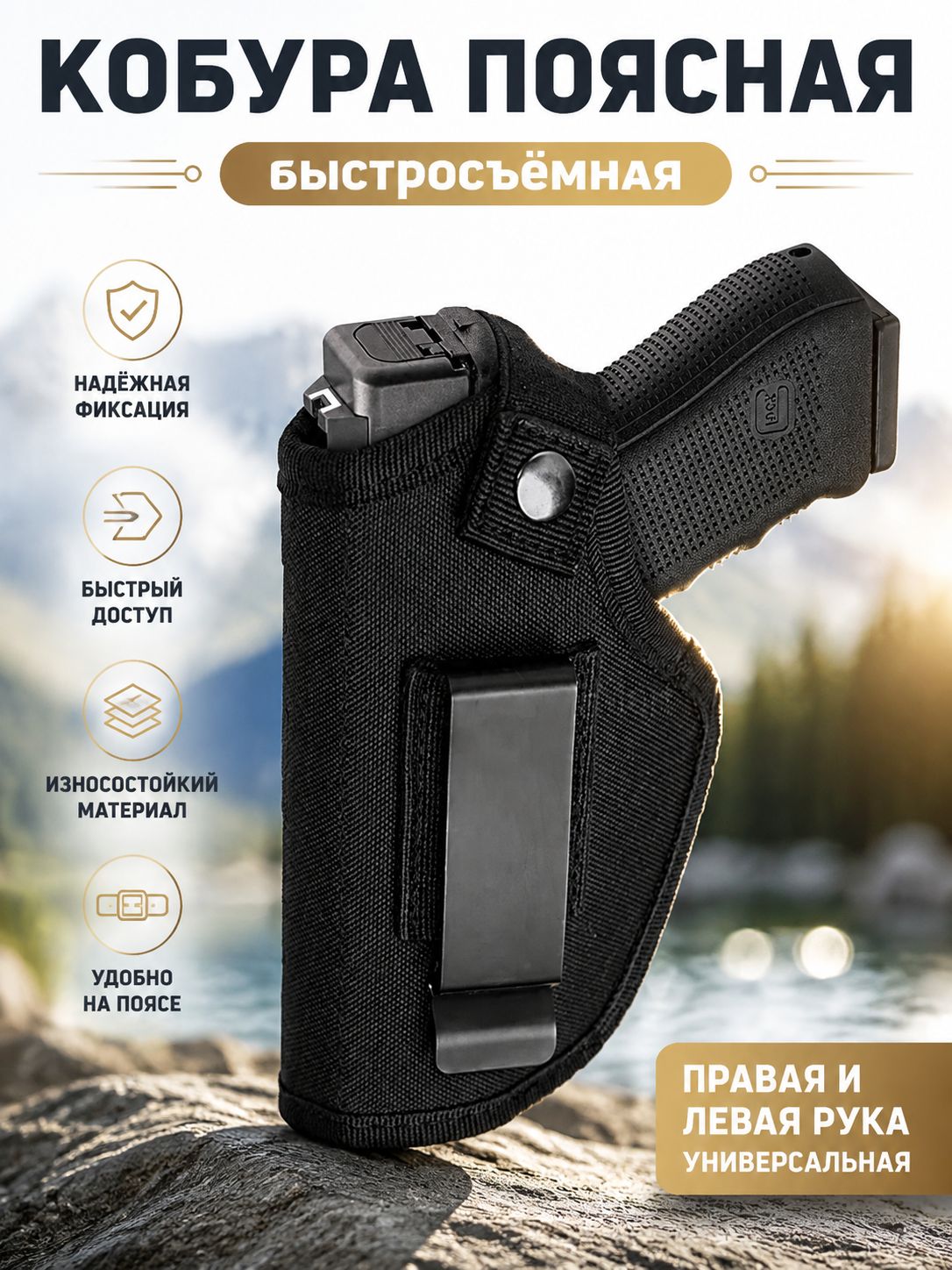 8. Кобура для пистолета унисекс под разные модели