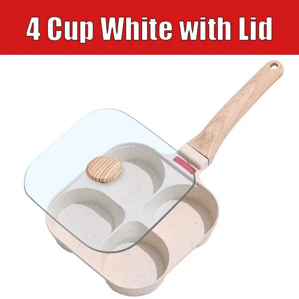 Сковорода PGY для омлета 4 чашки Белый, 4 Cup White with Lid