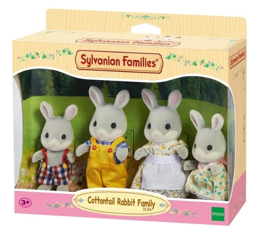 Фигурка Sylvanian Families семья серых кроликов, набор фигурок, 4030, серый