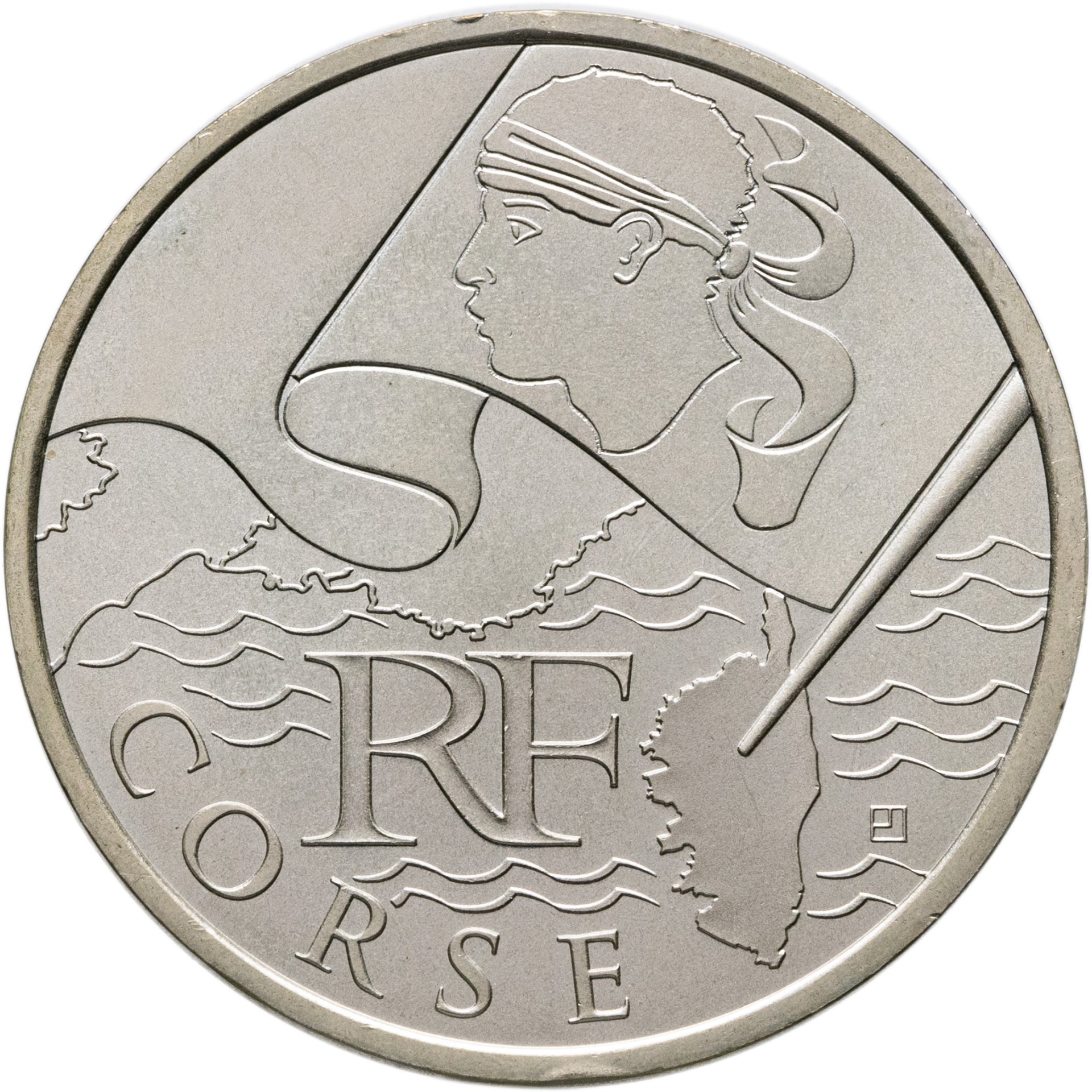 Франция 10 евро 2010 "Регионы Франции - Корсика", Серебро 500, в сохранности UNC