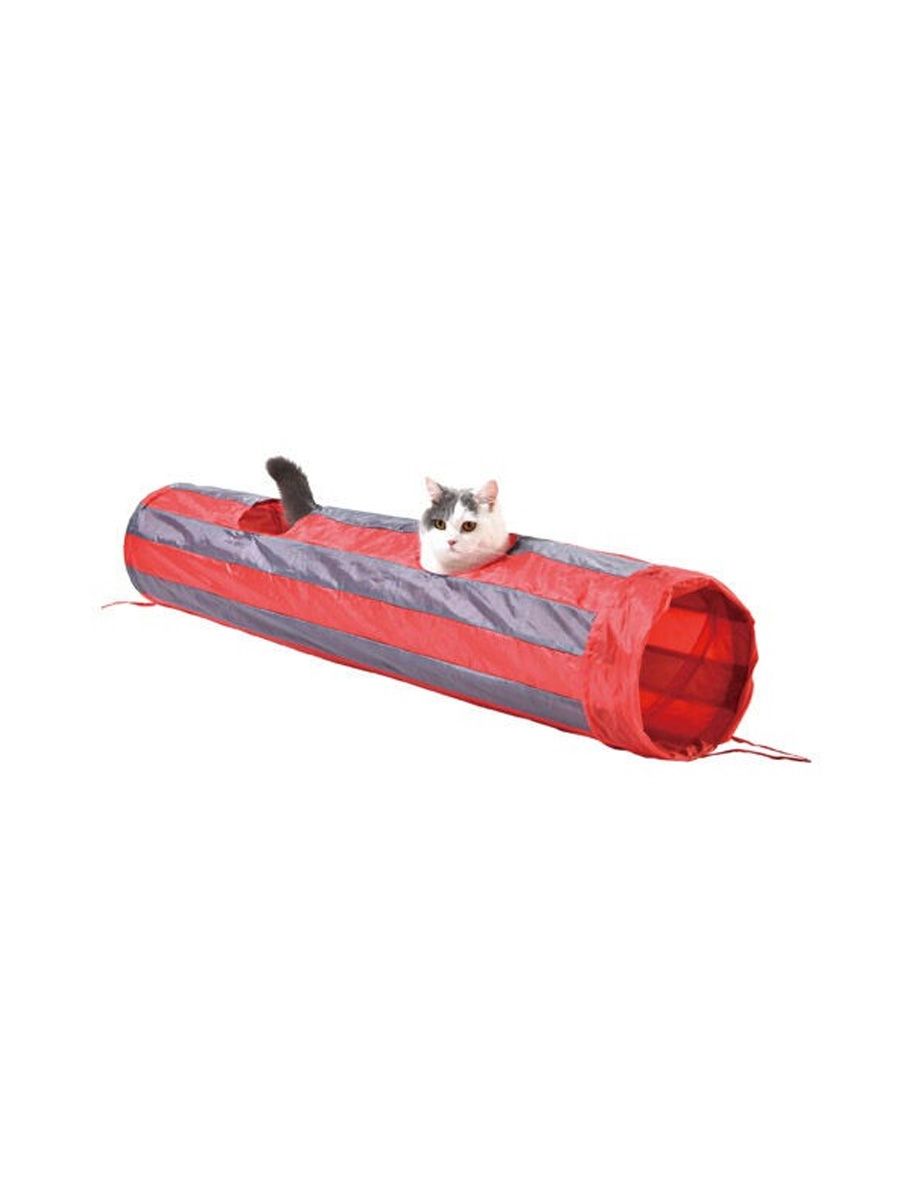 HOMECAT Игровой туннель для кошек шуршащий в полоску,130х25 см