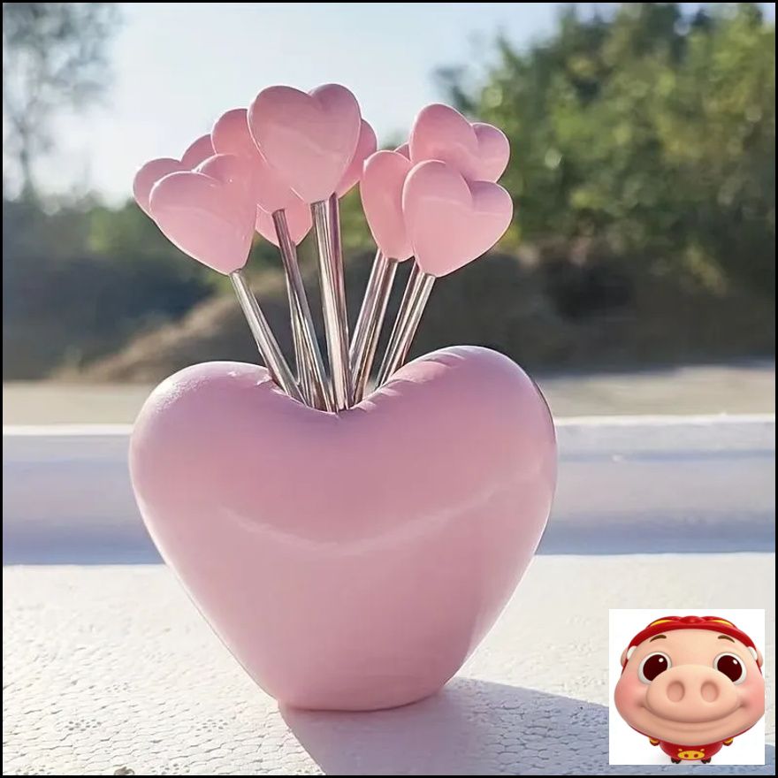 Вилка для салата розовый