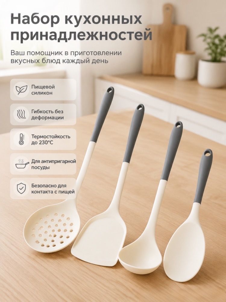 Набор кухонной навески, 4 предметов, Артикул: 5639929912, Материал: Силикон