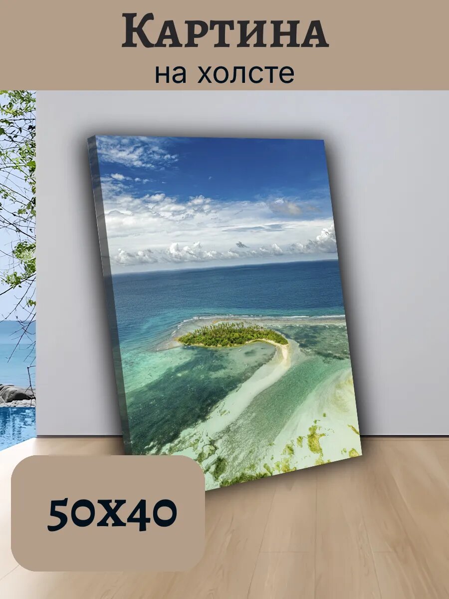 Картина Постер Мальдивы Maldives 40x50 тропический атолл