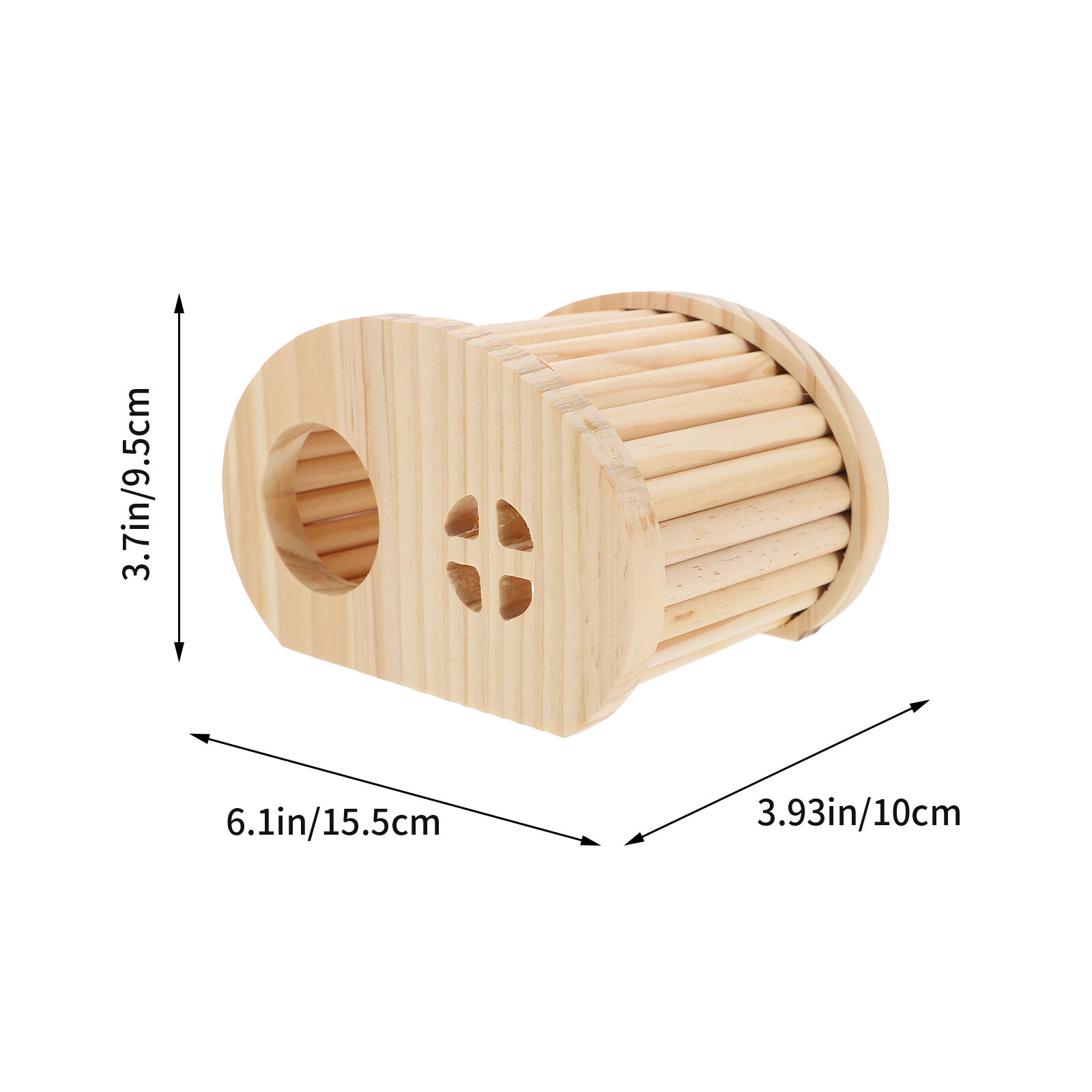 Домик Для Маленьких Животных Из Дерева Коричневый Размер 15.5X10X9.5CM