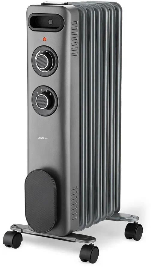 Масляный радиатор CENTEK CT-6232-7, 1500 Вт, 7 секций, серый