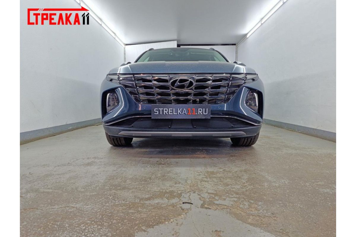 Зимний пакет на радиатор для HYUNDAI TUCSON (гибрид, Европа) 2020-2023 (IV), низ, 2шт, с датчиком