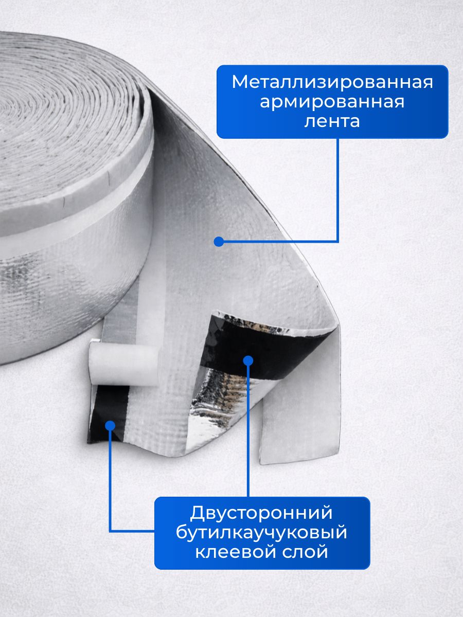 Пароизоляционная лента для окон и дверей, 100 мм, Липлент, 25 метров, 3шт для гидроизоляции, пароизоляции, герметизации