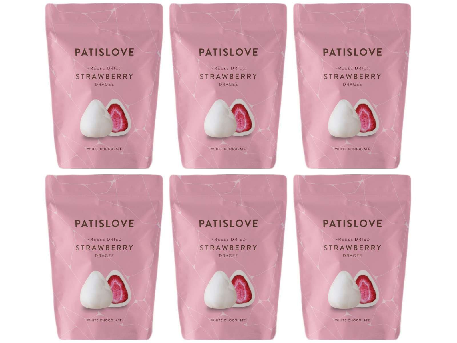Patislove клубника-белый шоколад, 80 г, 6 уп.