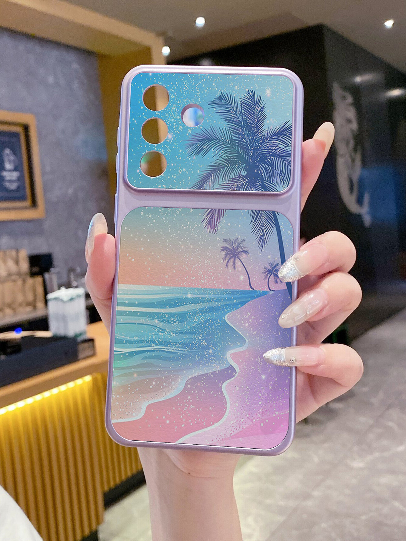Чехол для Samsung Galaxy A17(Самсунг A17) из двух частей из искусственной кожи, пляжная кокосовая пальма, мягкая обложка из кокосовой пальмы