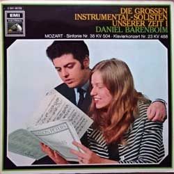 Винил LP DANIEL BARENBOIM 'MOZART: Sinfonie Nr. 38 KV 504, Klavirkonzert Nr. 23 KV 488' (1969 German press, gatefold, laminated, 4 page booklette, 1C047-00722, vg+/ex+)