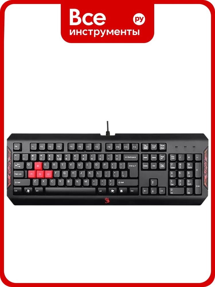 Клавиатура A4TECH Q100 черный USB for gamer LED (Q100 USB) кабель 1.8м 945258