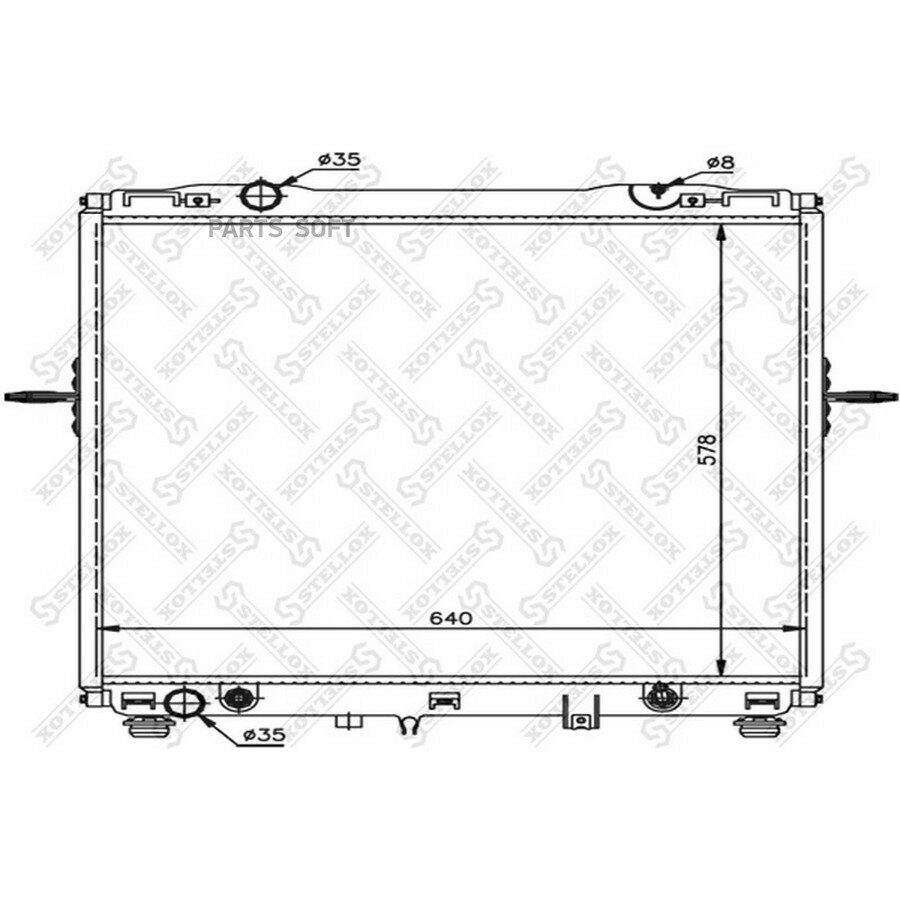 STELLOX 1026496SX 10-26496-SX радиатор системы охлаждения! АКПП\ KIA Sorento 3.5 02>