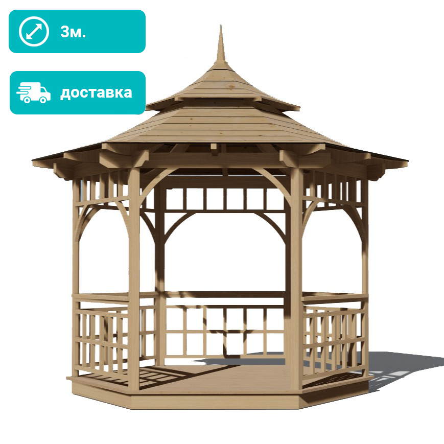 Комплект для самостоятельной сборки Беседки Киото d 3 ( двухъярусная)
