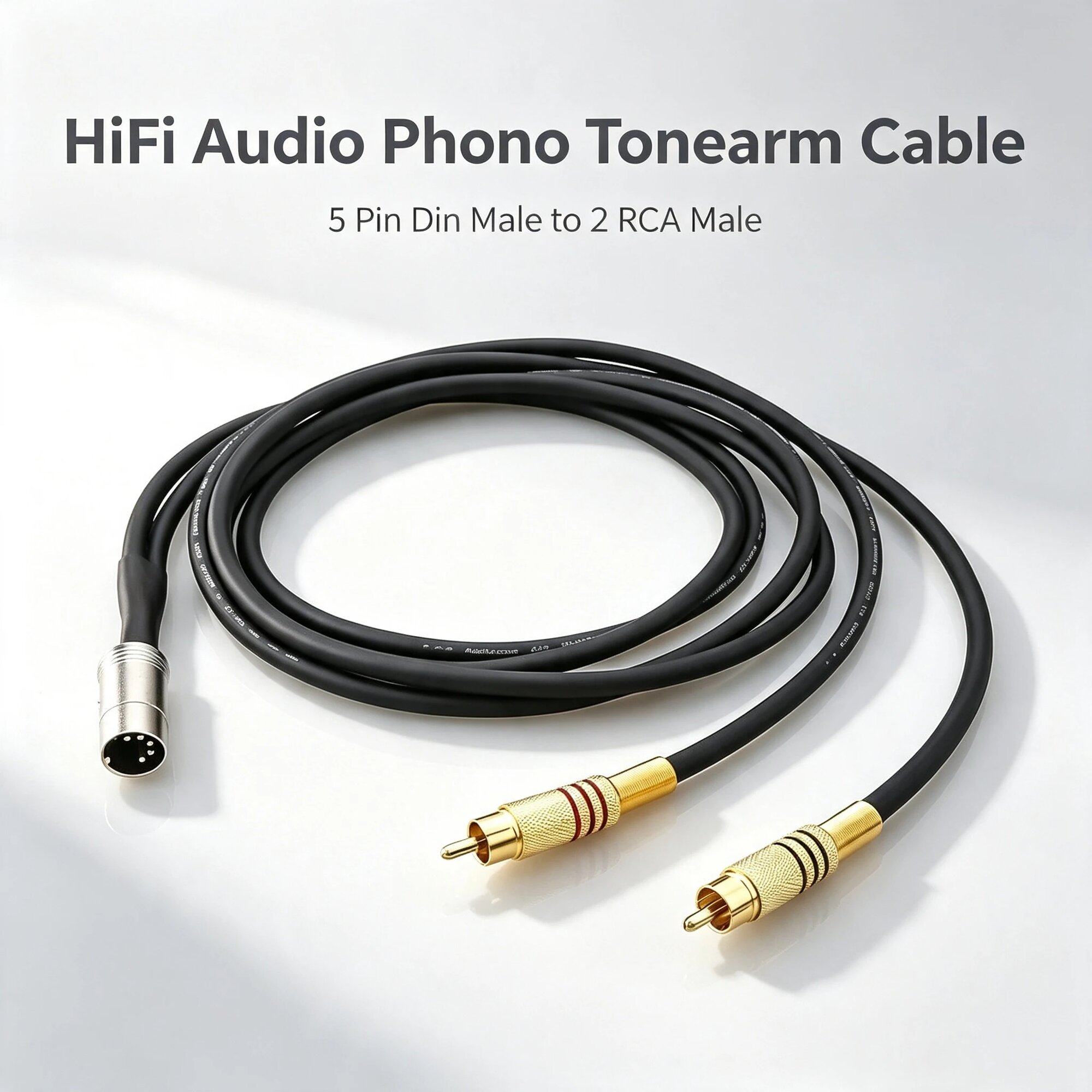 Аудиокабель Din 5-pin male на 2 RCA male black audiocrast