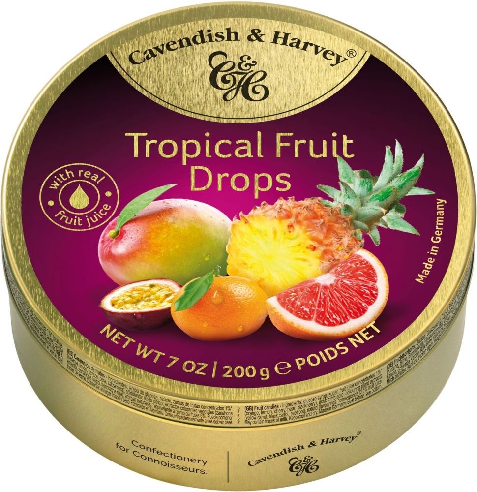 Леденцы CAVENDISH & HARVEY Tropical Fruit Тропические фрукты /жесть/ 200г