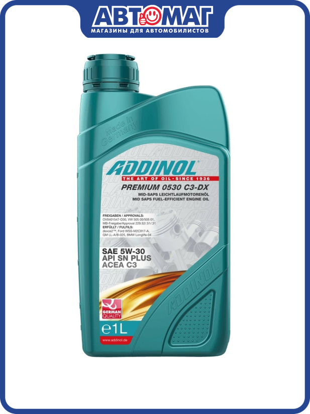 Масло моторное Addinol Premium 0530 C3-DX 5W-30 (1л) 72213107 ADDINOL AD-5W30-PDX-1L