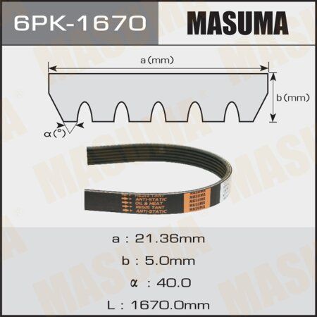 6PK-1670 Ремень поликлиновой MASUMA