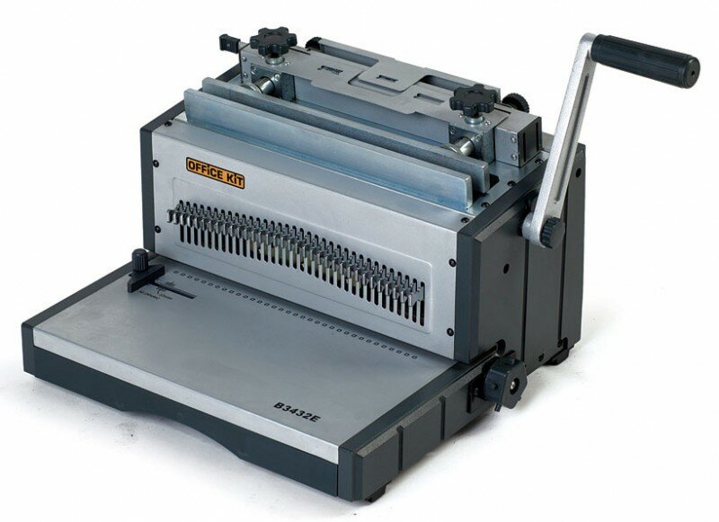 Переплетчик Office Kit B3432E A4/перф.32л. сшив/макс.120л./метал. пруж. (5.5-14.3мм)/электр.