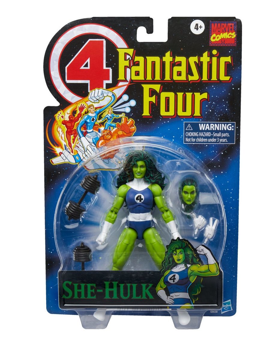 Фигурка Hasbro Marvel Legends Toys Новый продукт серии ретро-упаковок Fantastic Four - женский Халк, 6-дюймовая подвижная кукла ручной работы