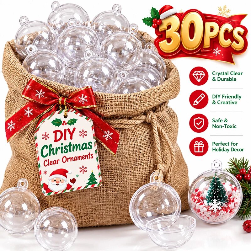Прозрачные шары для декорирования 10PCS, 4CM