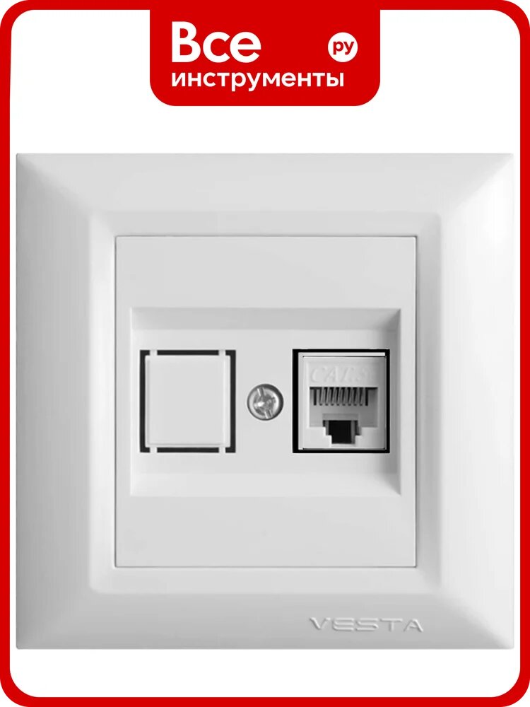Розетка Metronex Electric Рим для сетевого кабеля LAN FRZCW010101BEL