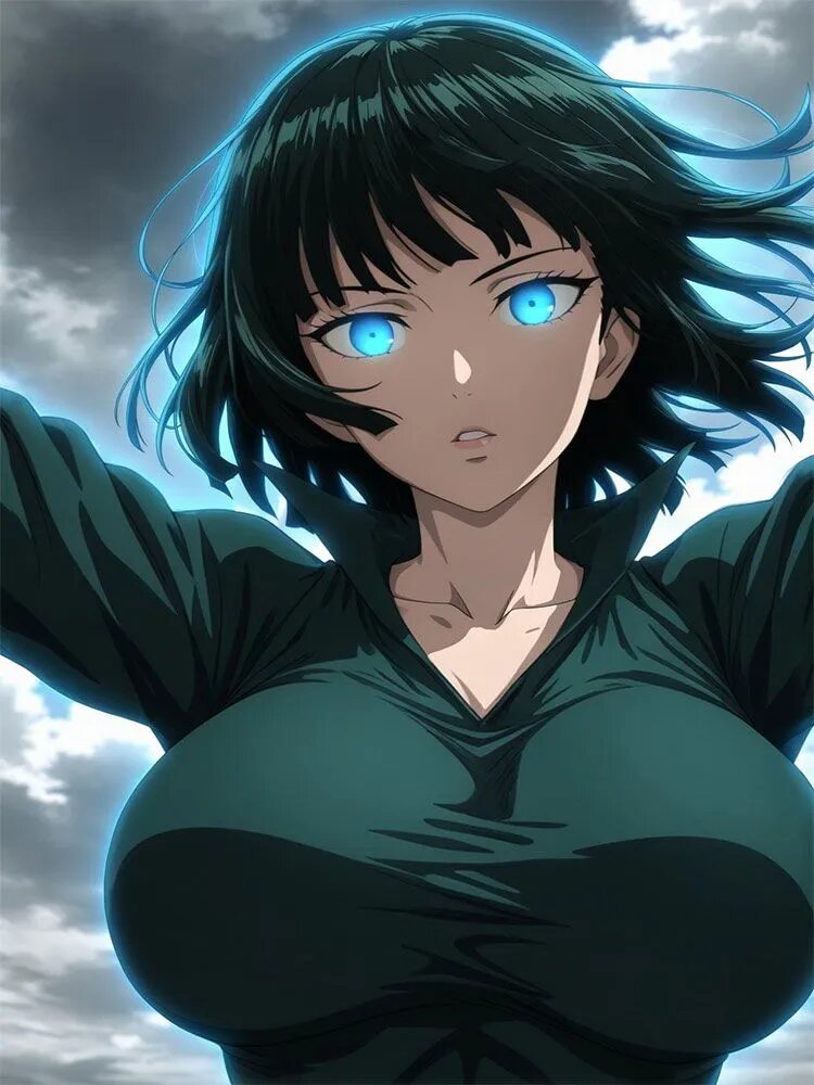 Алмазная картинаOne Punch Man: Фубуки из ада/ Алмазная вышивка / Круглые стразы 40х50 см