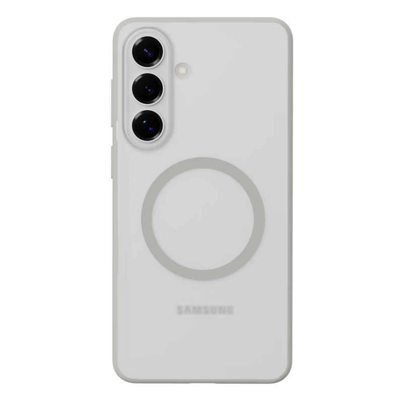 Mr. Blue Gorilla Samsung S26+ матовый мягкий краевой защитный чехол с магнитом для кожи серый белый