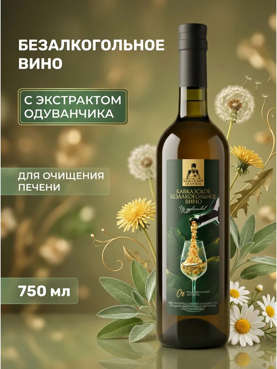 Безалкогольное вино из одуванчиков 750 мл