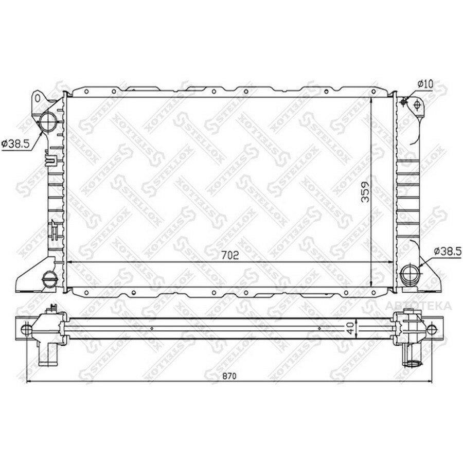 Радиатор охлаждения двигателя FORD TRANSIT 2.5D/TD 94-00 STELLOX 1025428SX