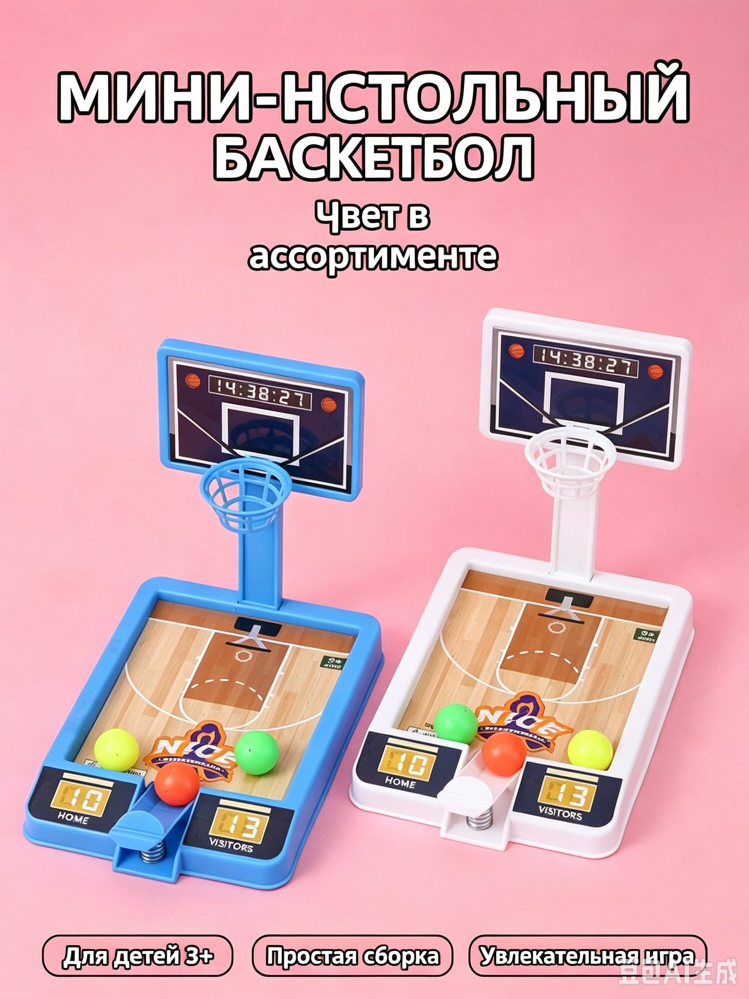 Настольная игра баскетбол, мини-баскетбольная стойка, развивающая игрушка для детей, семейное развлечение