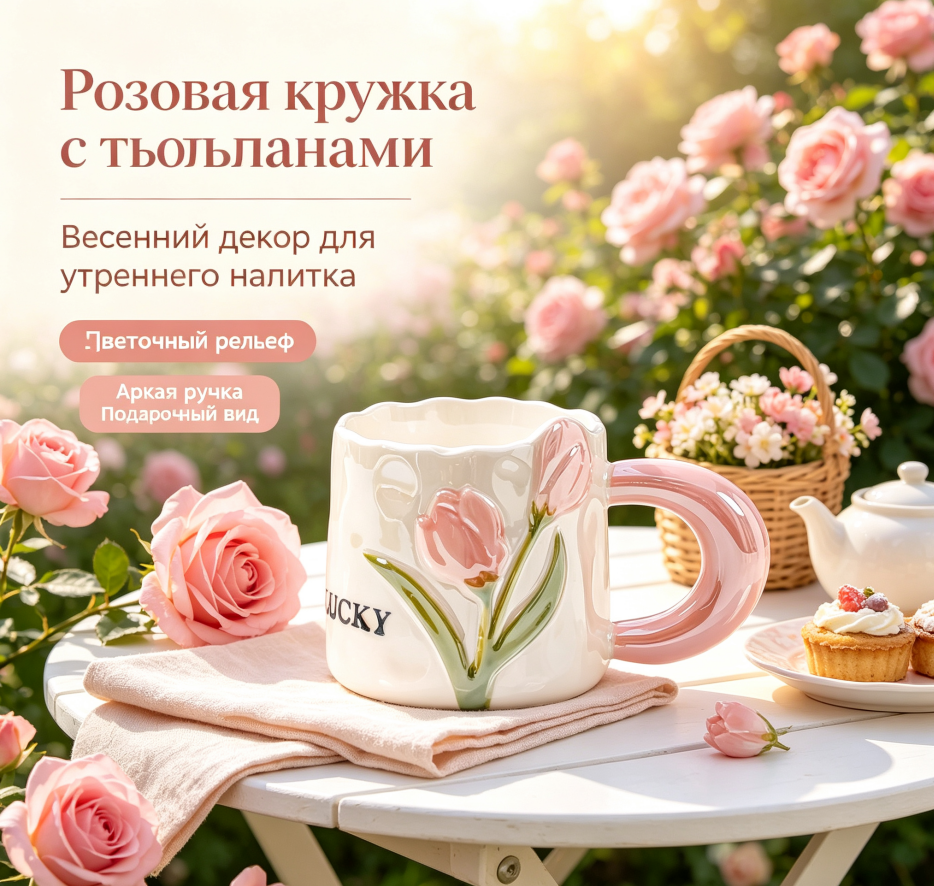 Винтажная керамическая кружка с цветочным принтом и крышкой, стильная кружка для кофе и чая, для дома и офиса