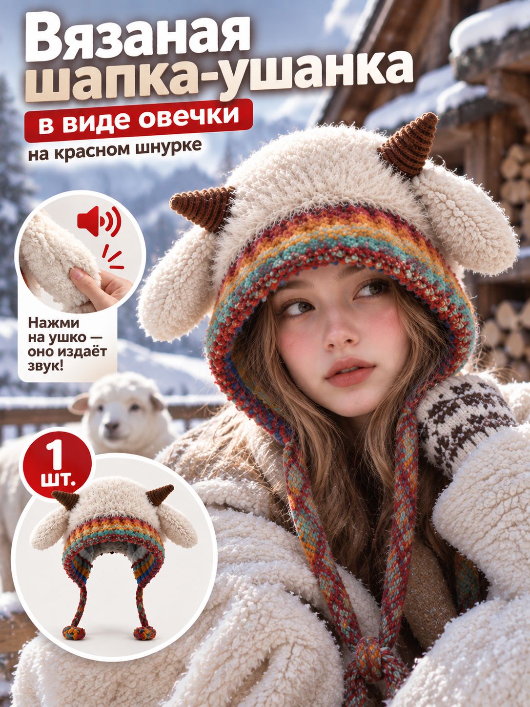 Шапка-бини для женщин