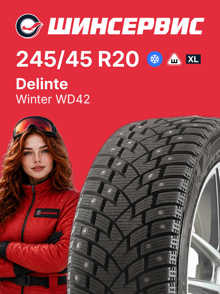 Зимняя шипованная шина Delinte Winter WD42 245/45 R20 103 H, зимняя автомобильная резина