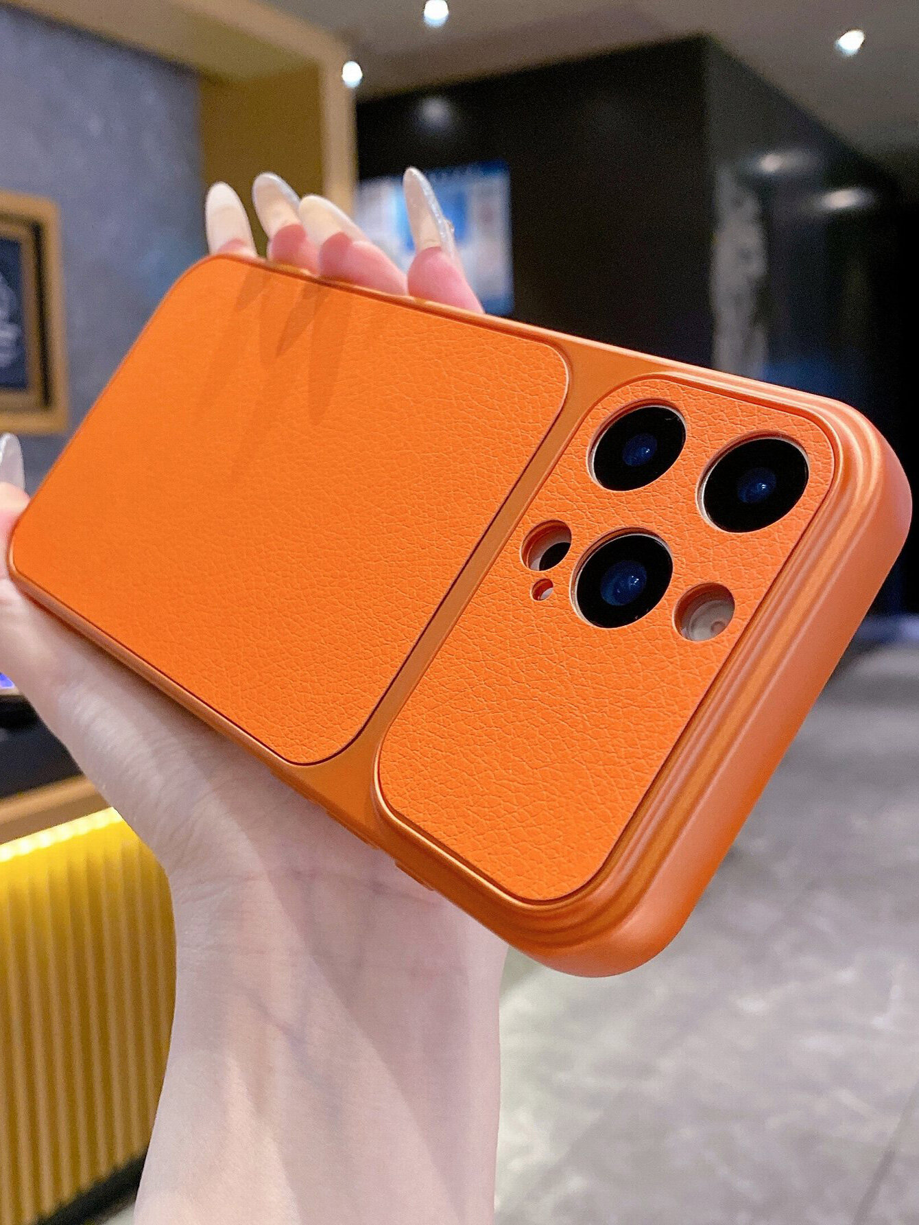 Чехол для iPhone 14 Pro(айфон 14 Про) из двух частей из искусственной кожи, мягкий чехол для защиты объектива