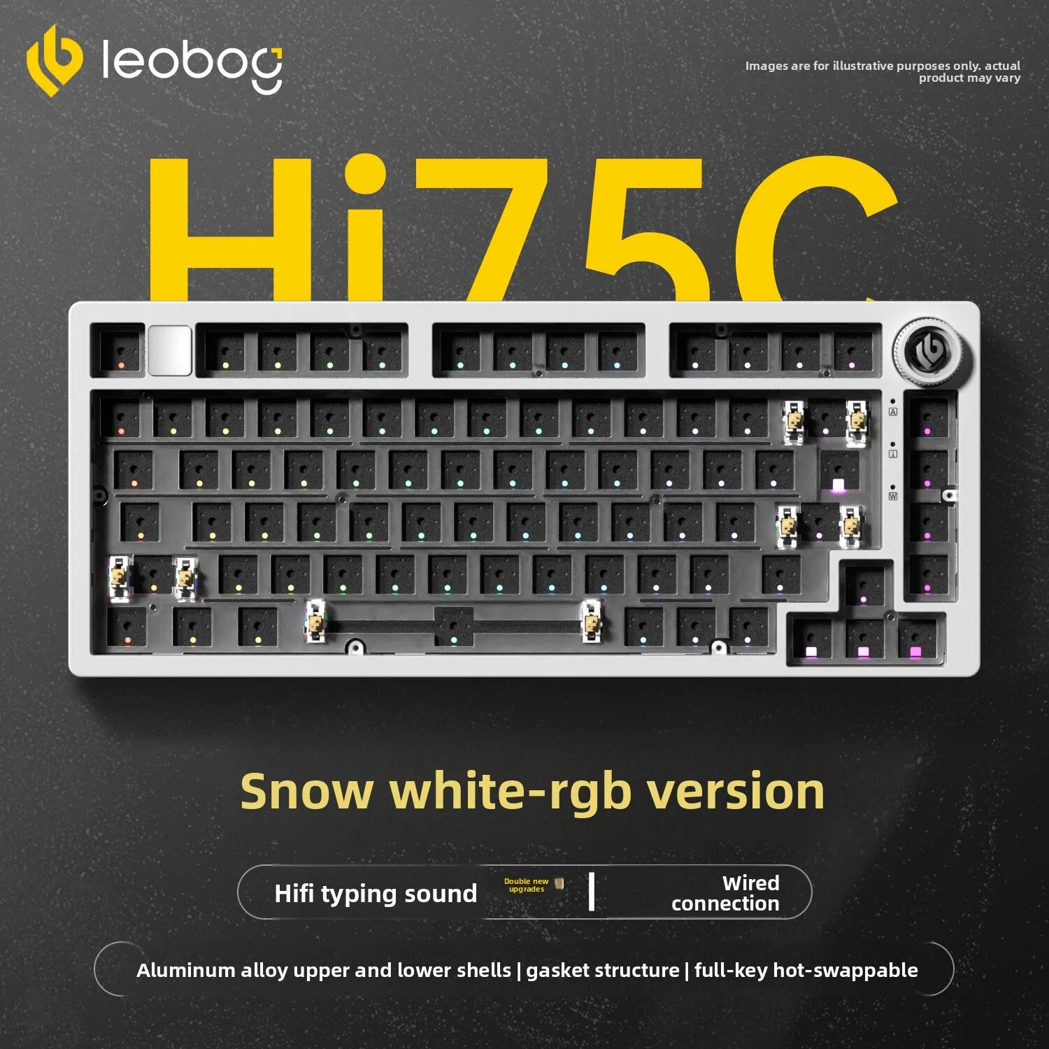 LEOBOG Hi75C Белая механическая клавиатура 81 клавиша
